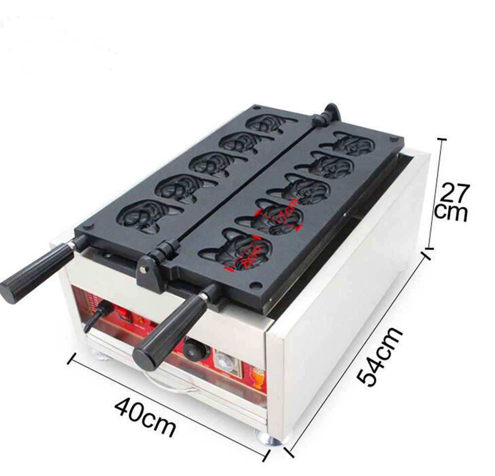 Bulldog Waffle Maker Commercial Dog Head Shaped Waffle Baker Machine/A ...